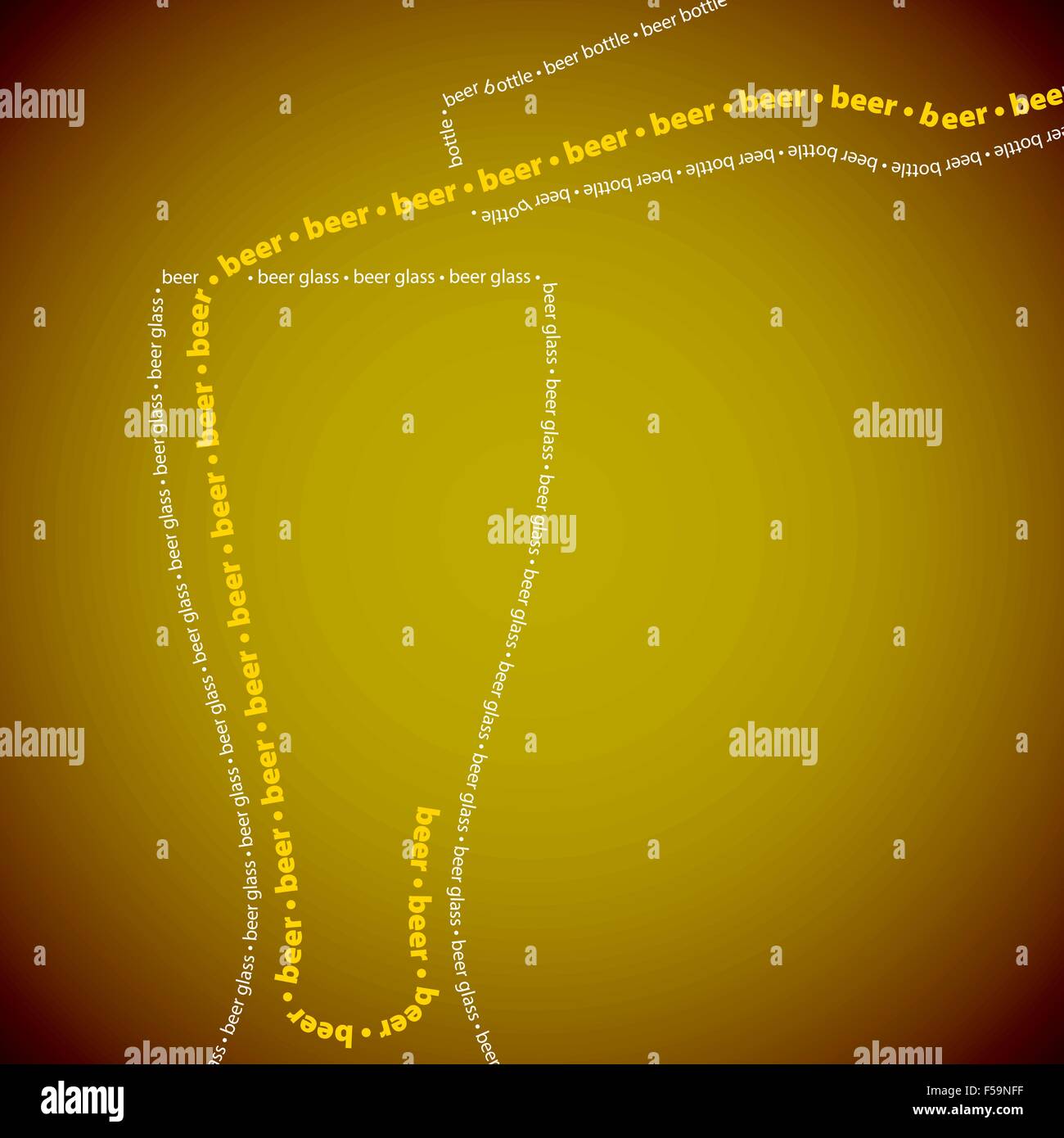 Beer bottle and glass made from words in vector format Stock Vector ...