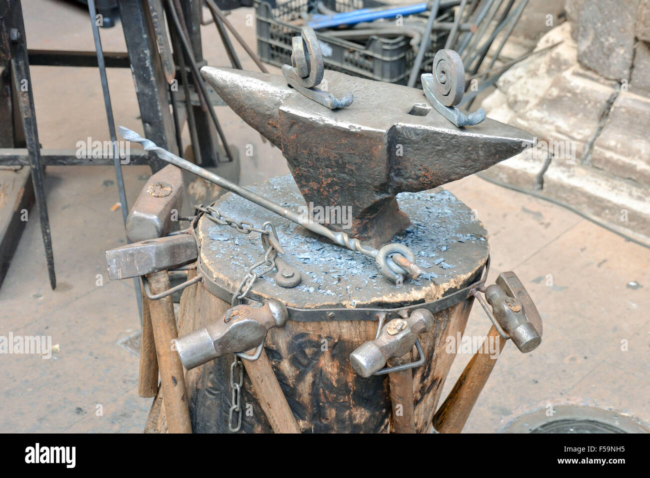 Vintage Metal Smith Tools Stock Photo - Alamy