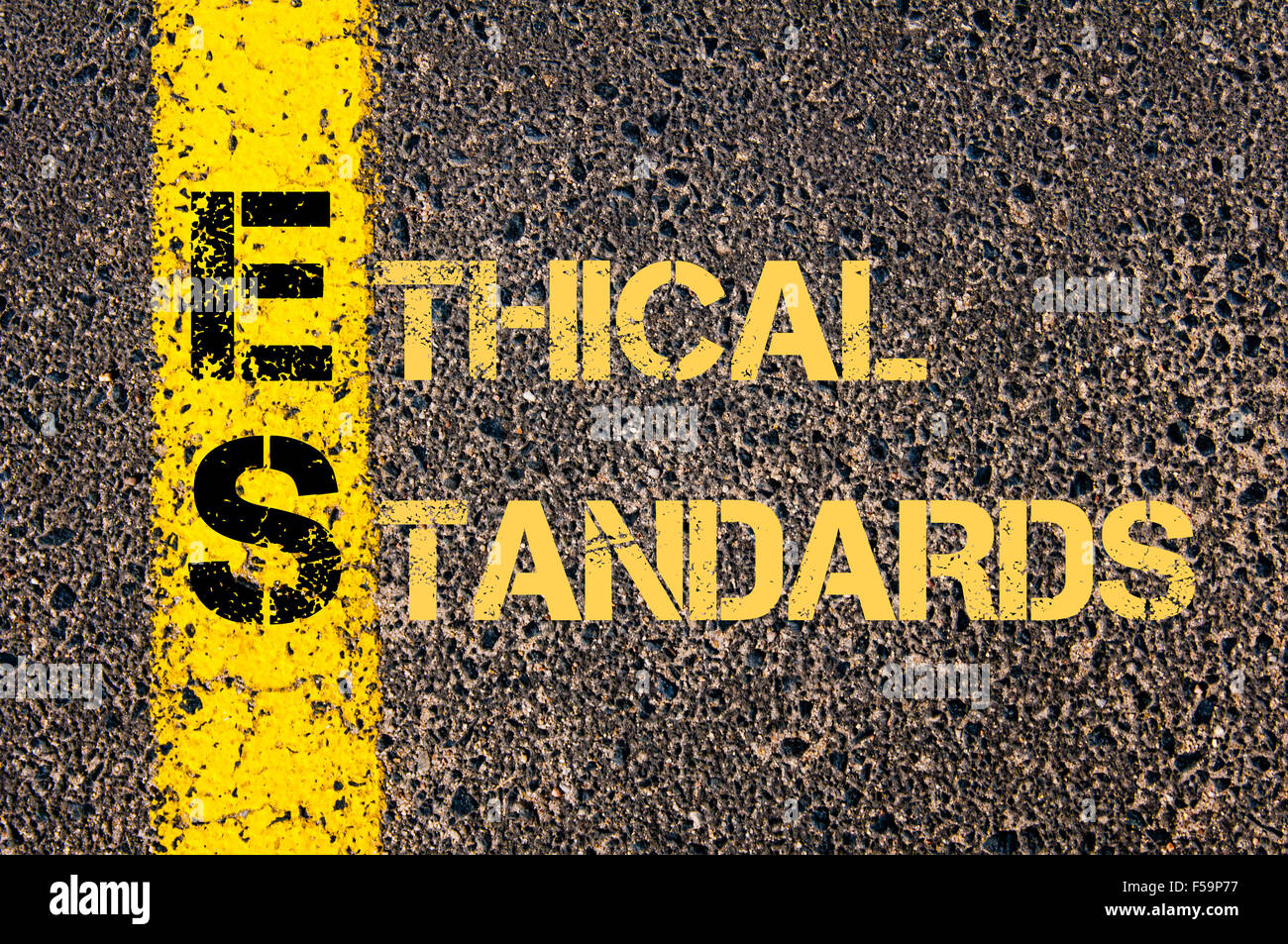 Concept image of Business Acronym ES as ETHICAL STANDARDS written over ...