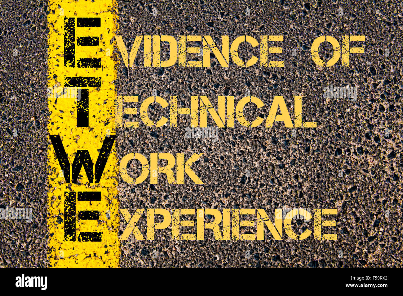 Concept image of Business Acronym ETWE as Evidence of Technical Work ...
