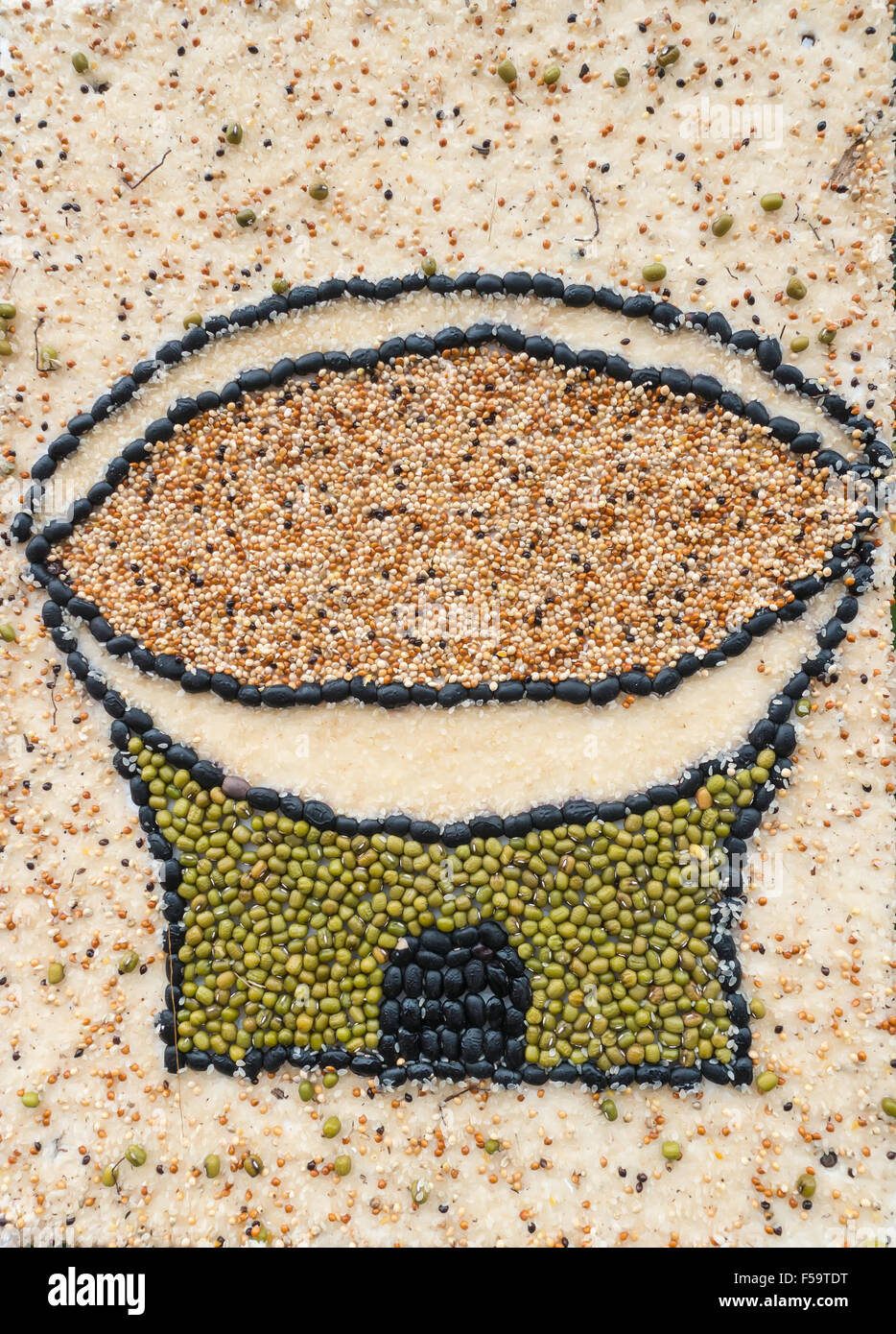 Pictures made from grain by farmers in agricultural fairs Stock Photo ...