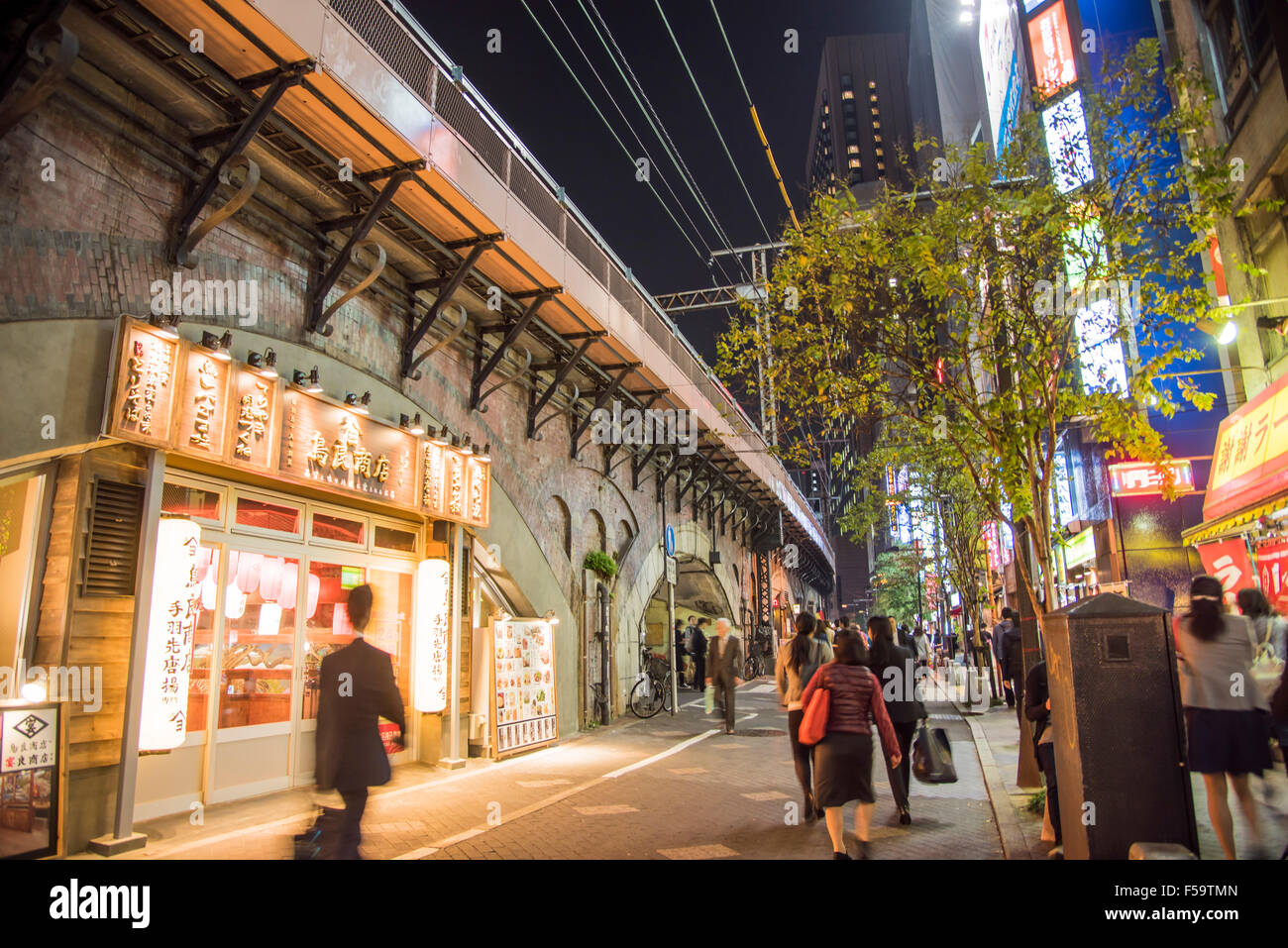 Street scene around Yurakucho station,Minato-Ku,Tokyo,Japan Stock Photo ...