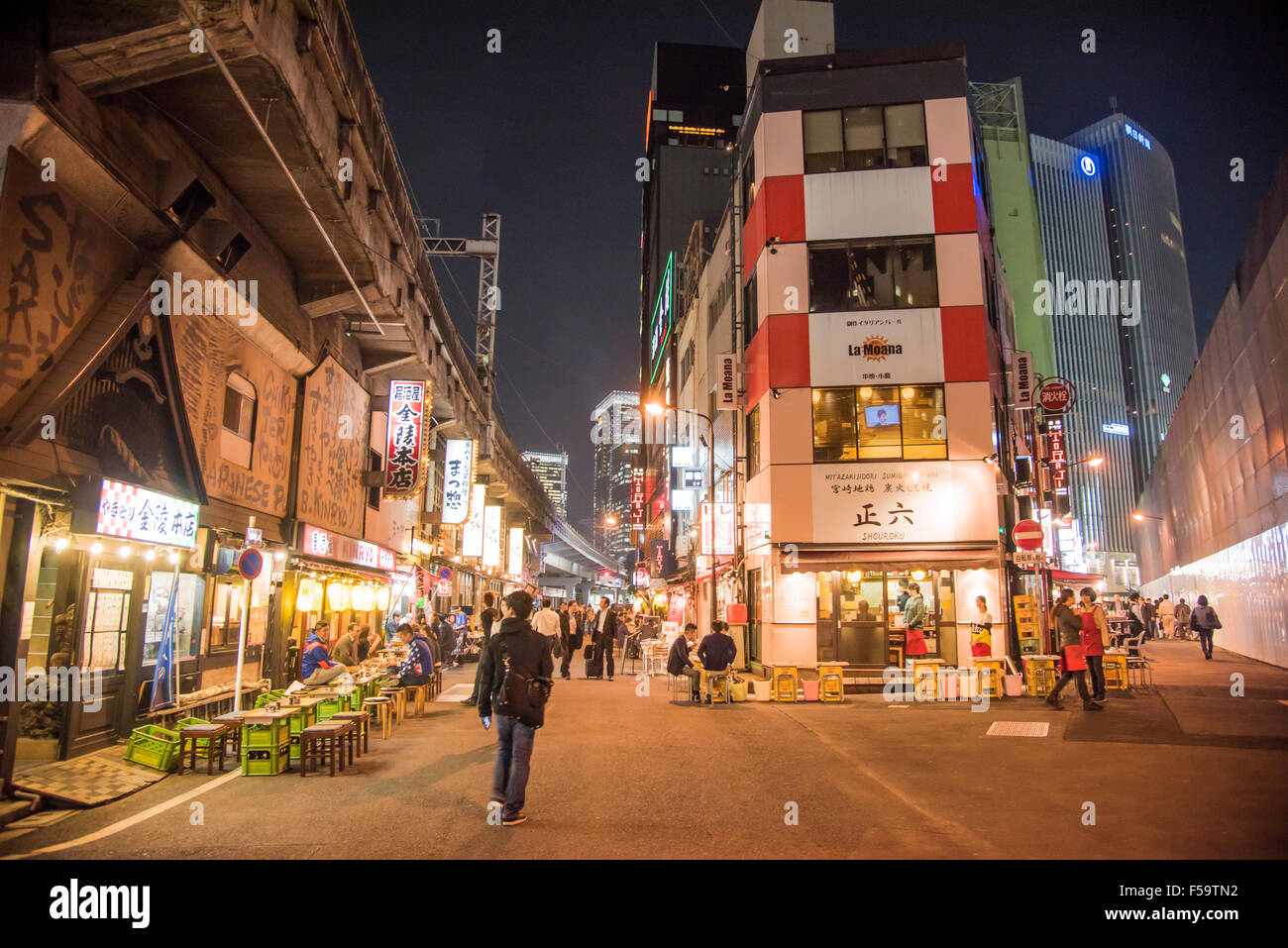 Street scene around Yurakucho station,Minato-Ku,Tokyo,Japan Stock Photo ...