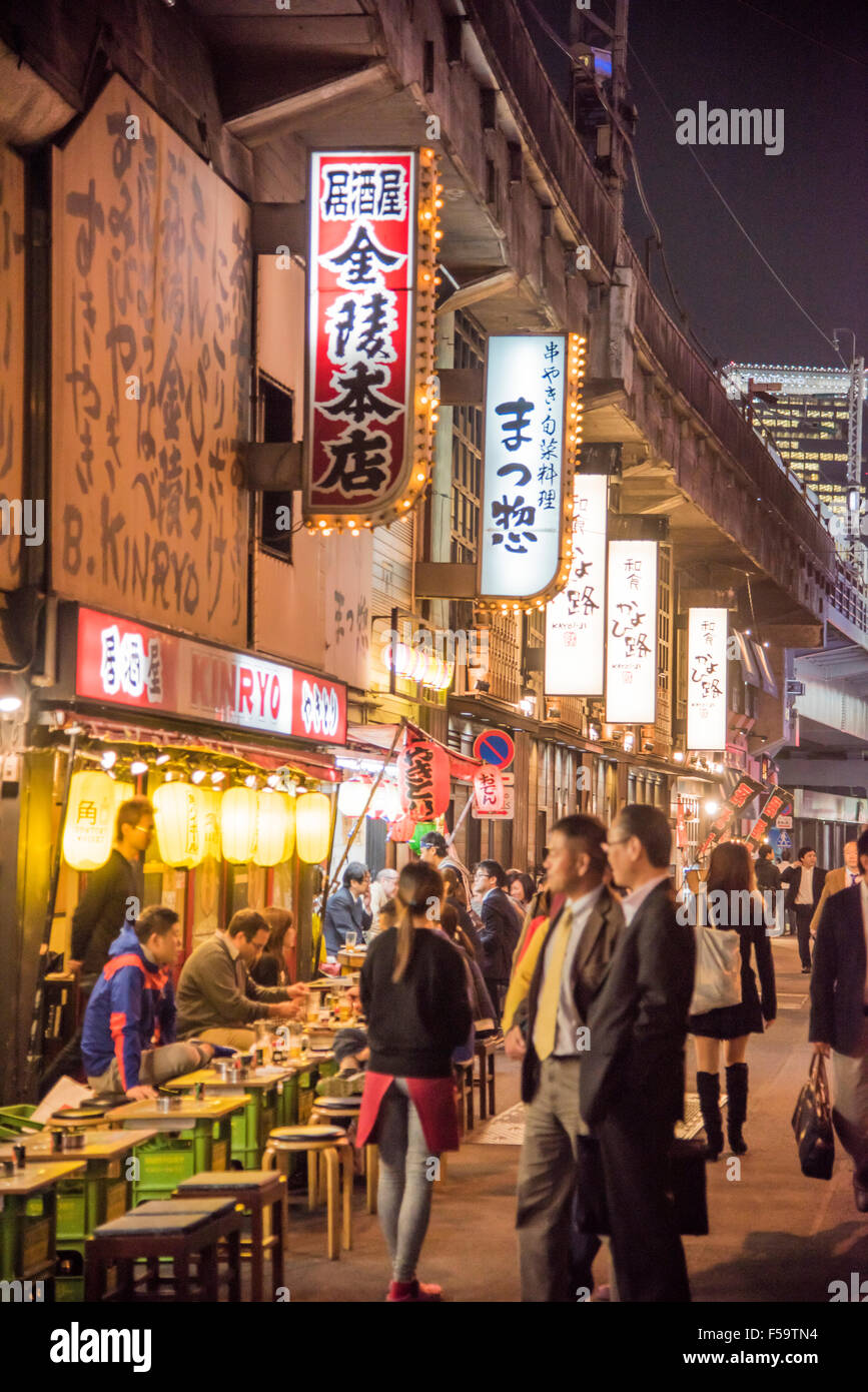 Street scene around Yurakucho station,Minato-Ku,Tokyo,Japan Stock Photo ...