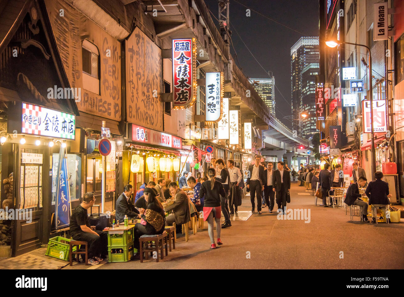 Street scene around Yurakucho station,Minato-Ku,Tokyo,Japan Stock Photo ...