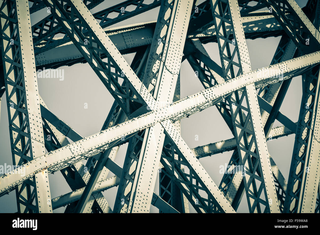 Modern Bridge frame closeup. Filtered image Stock Photo - Alamy