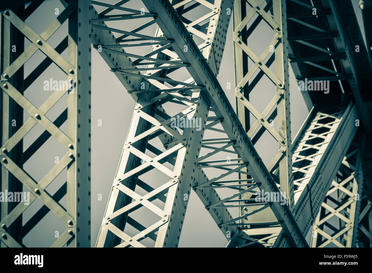 Modern Bridge frame closeup. Filtered image Stock Photo - Alamy
