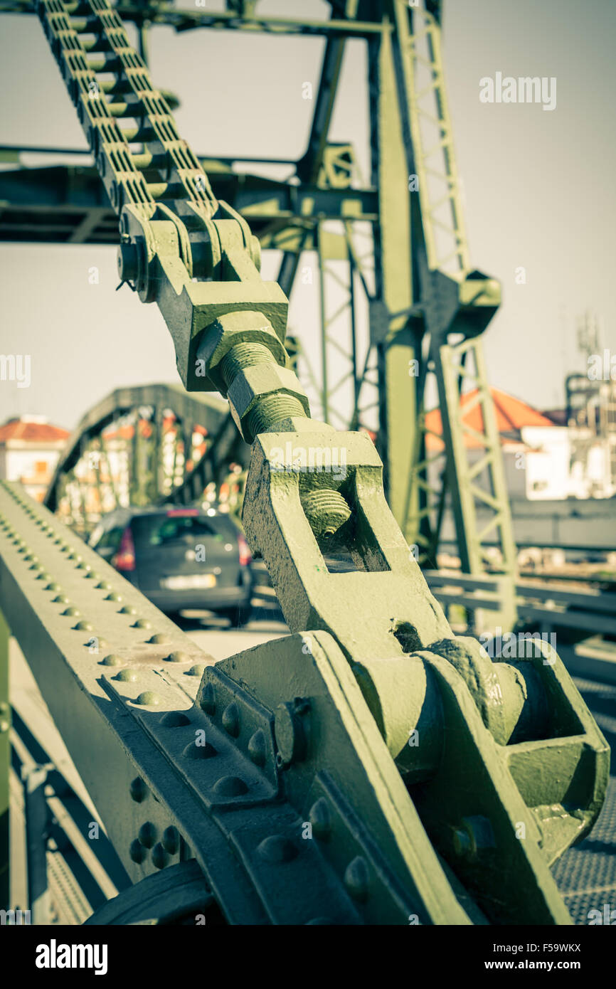 Metal structure elevation bridge over hi-res stock photography and ...