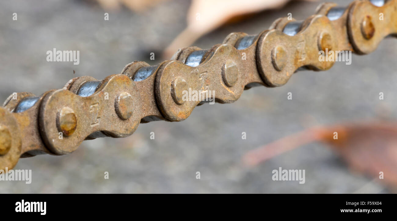 Rusty Bicycle Chain close up. Macro image Stock Photo - Alamy