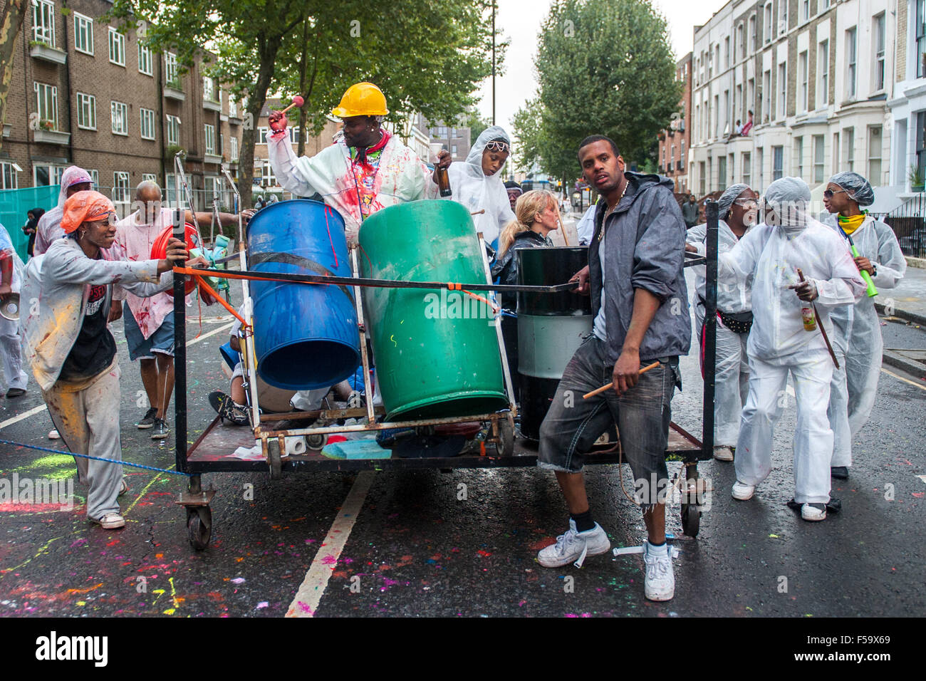Starting at 6am, revellers doused each other in paint and talcum powder ...