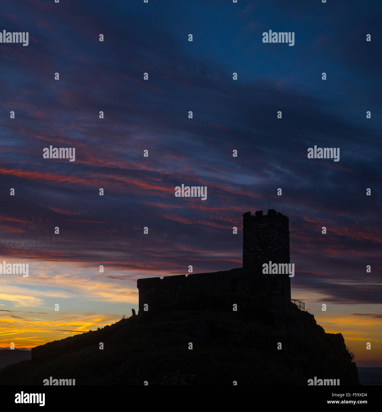 Dartmoor Sunrise Brentor Church High Resolution Stock Photography and ...