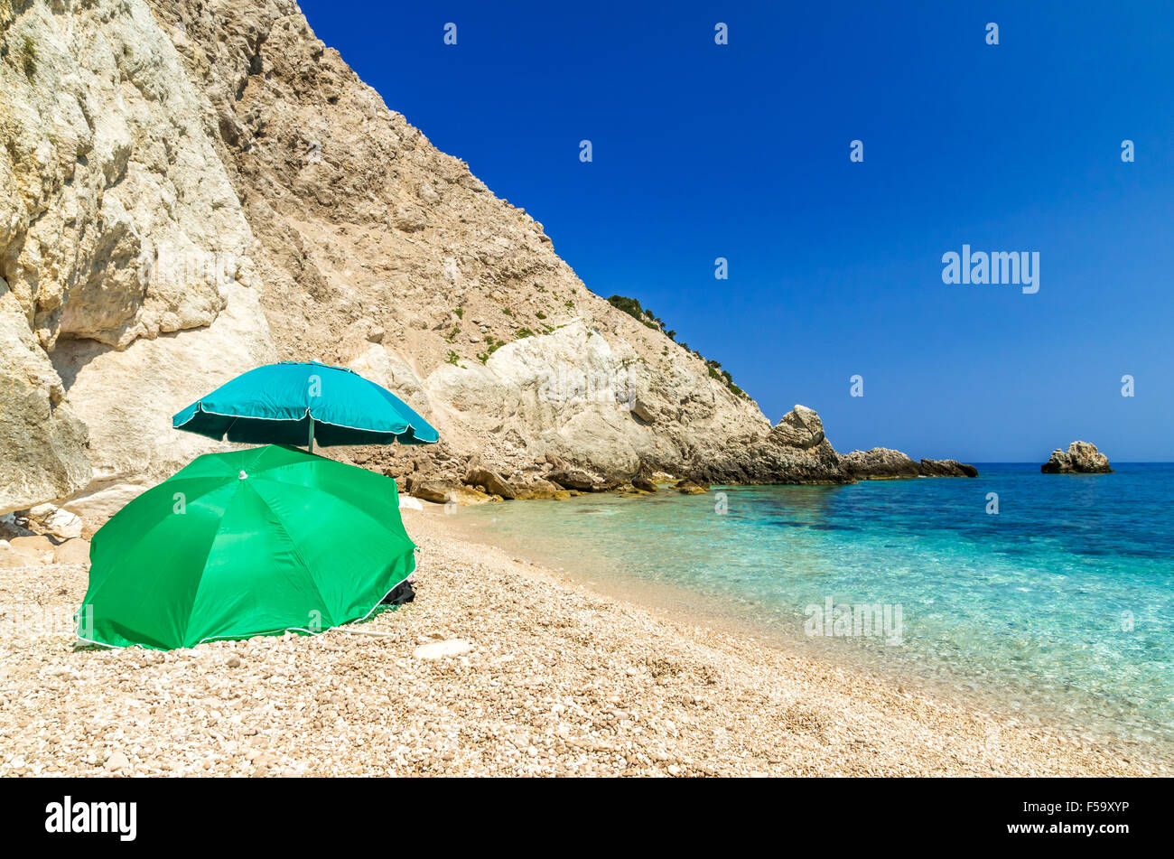 Agia Eleni beach in Kefalonia Island, Greece. One of the most beautiful ...