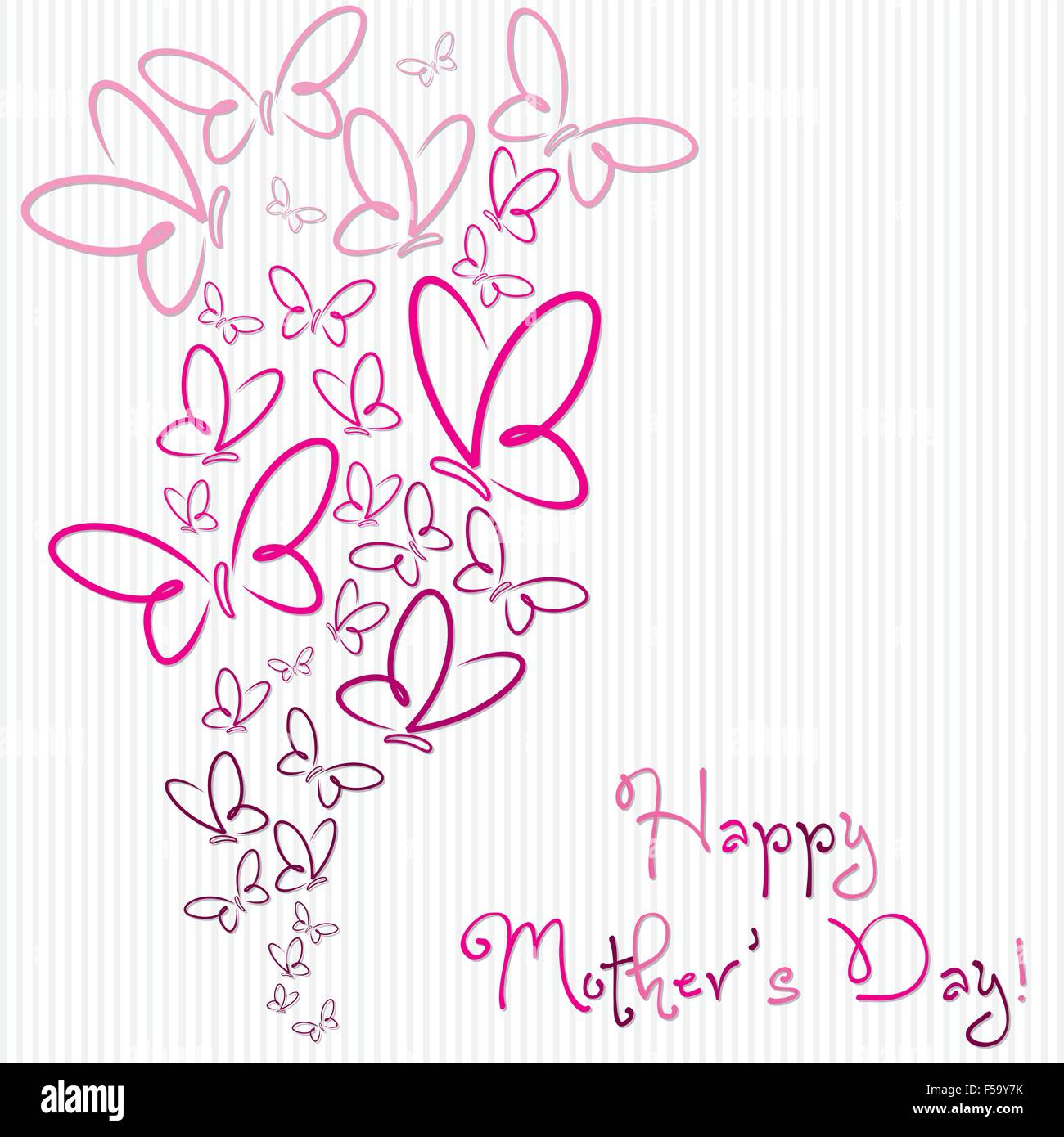 Happy Mother's Day butterfly card in vector format Stock Vector Image ...
