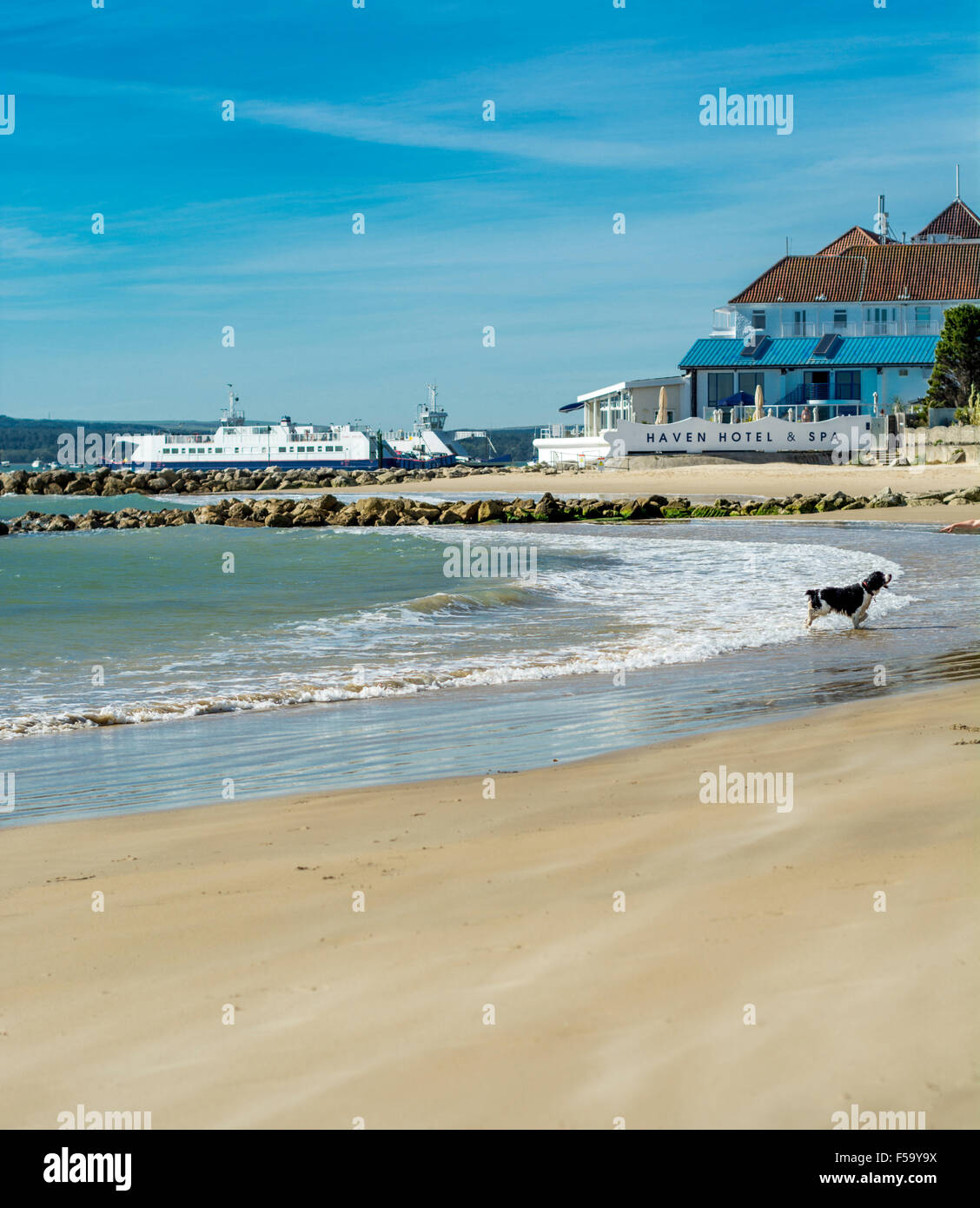 View from the beach at Sandbanks, Poole, Dorset. UK. Taken on 29th ...