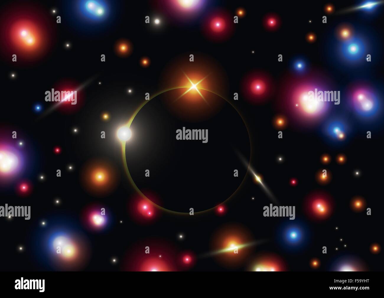 Eclipse with colorful star in space, VECTOR, EPS10 Stock Vector Image ...