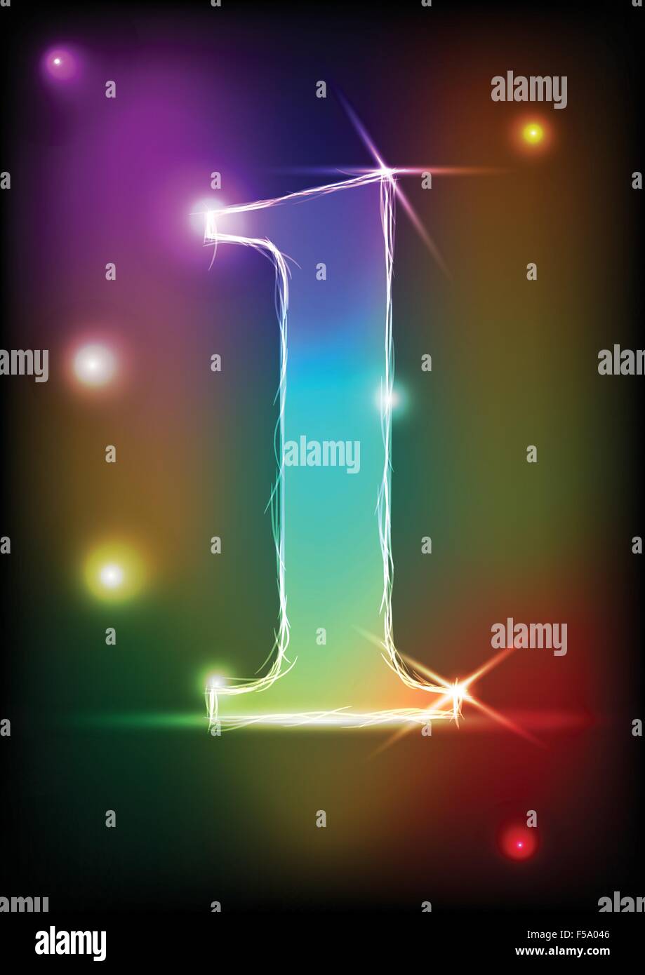 Number neon style illustration design Stock Vector Images - Alamy