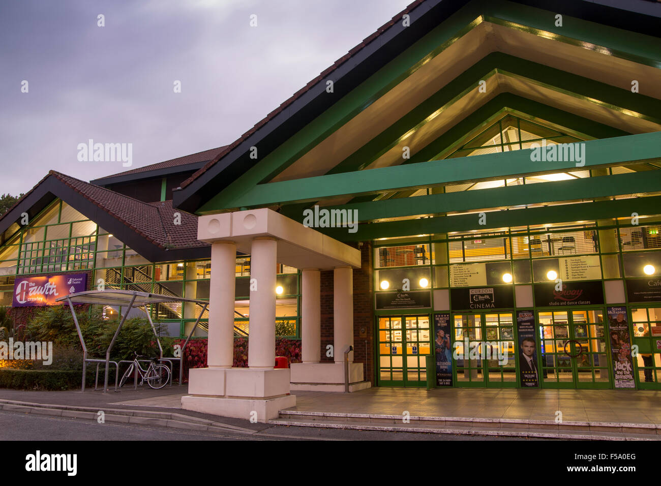 Entrance at Hawth Theatre Crawley West Sussex night view Stock Photo ...