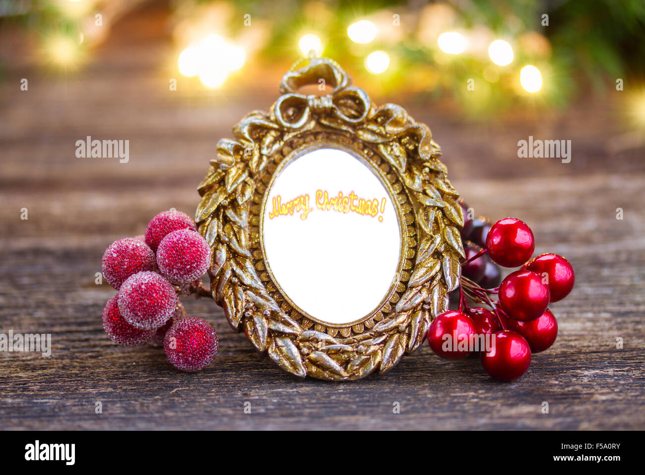 christmas frame with merry christmas greetings Stock Photo - Alamy