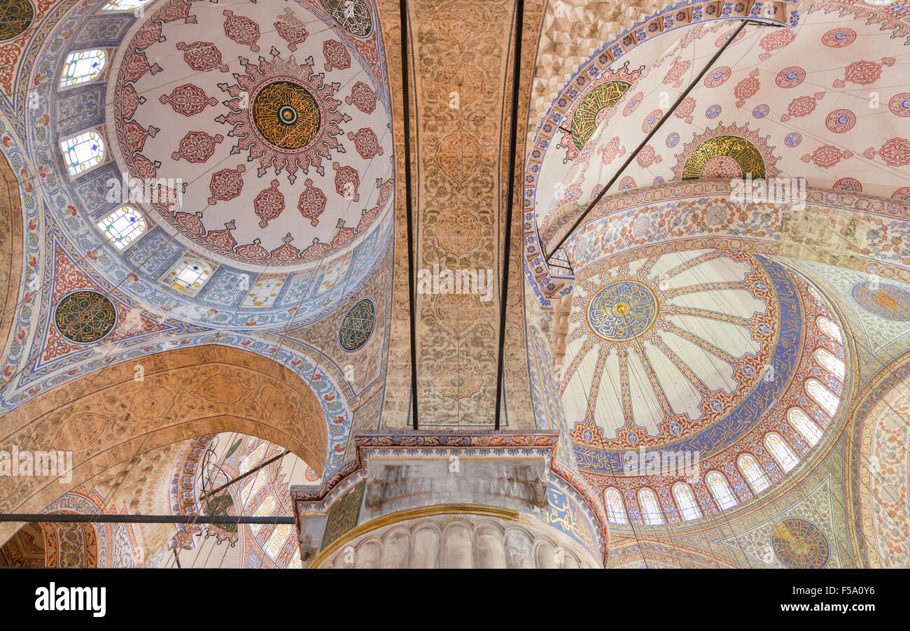 Decorated ceiling in muslim mosque, Istanbul Stock Photo - Alamy