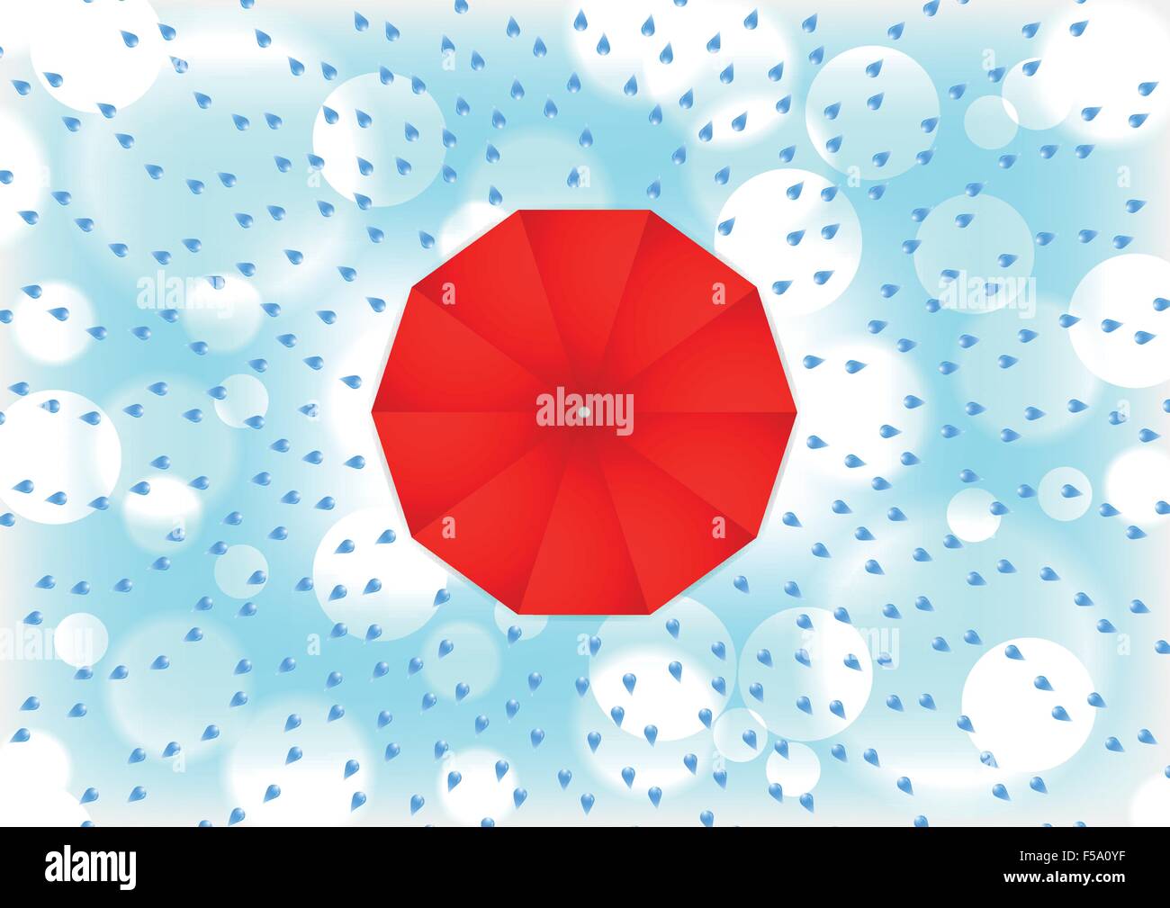 Rain, red umbrella, illustration vector Stock Vector Images - Alamy