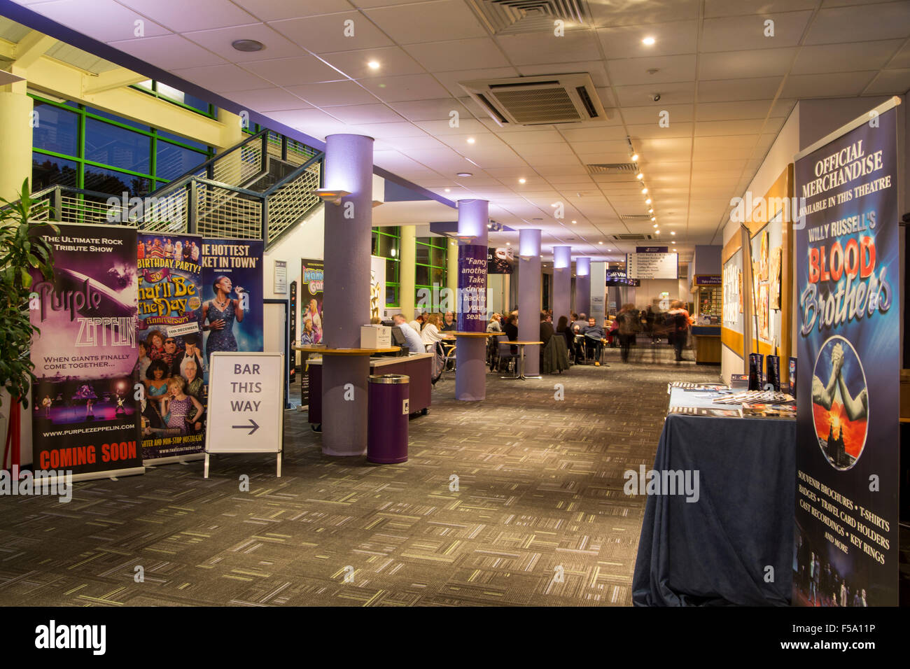Foyer at Hawth Theatre Crawley West Sussex Stock Photo - Alamy