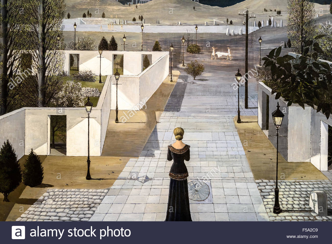 "Landscape With Lanterns" By Paul Delvaux Stock Photo: 89346553 - Alamy