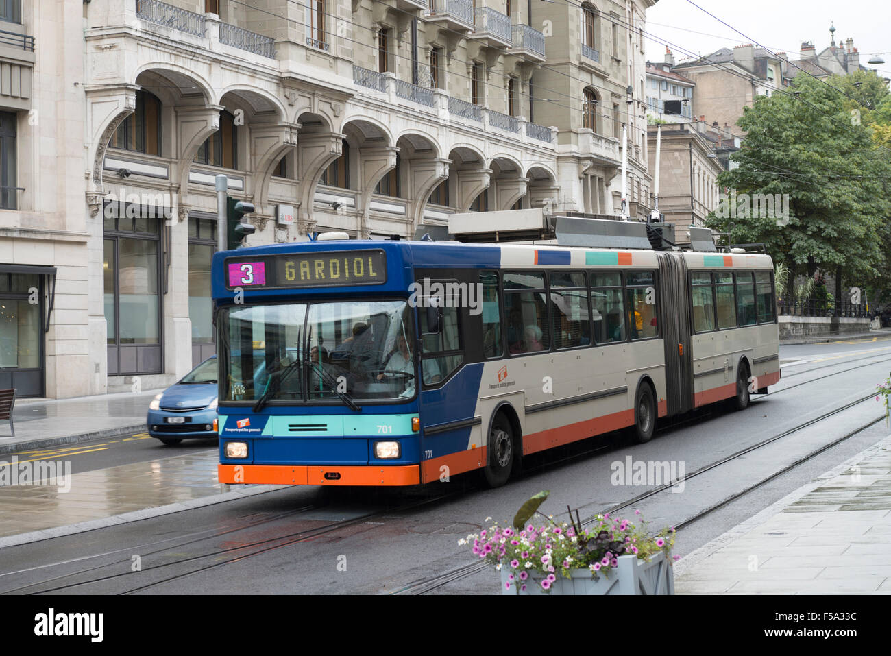 Low Floor Articulated Trolleybus Geneva-1 Stock Photo - Alamy