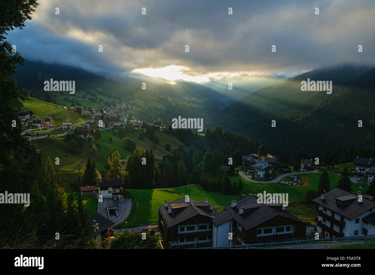 Beautiful village of Colle Santa Lucia in the Dolomites, Italy Stock ...