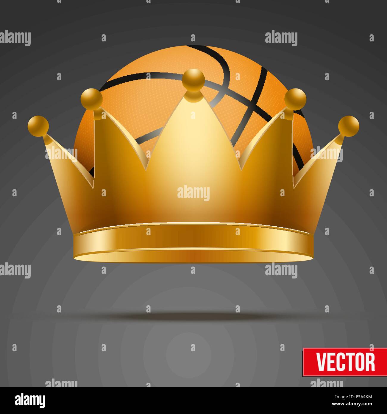 Background of Basketball ball with royal crown Stock Vector Image & Art ...