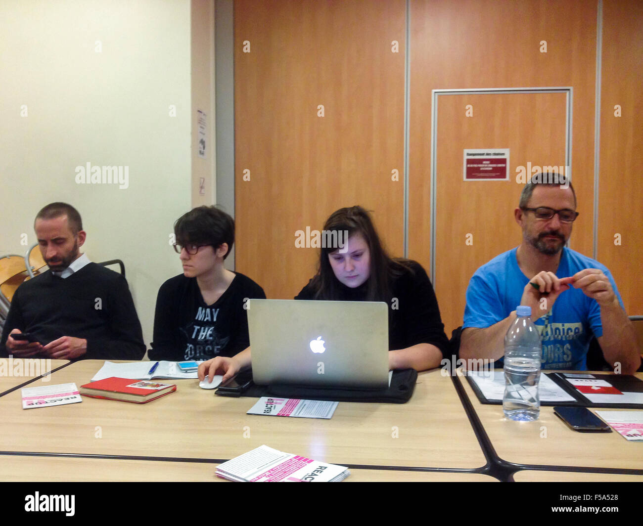 Paris, France, Group LGBT Militants inside French Association Meeting ...