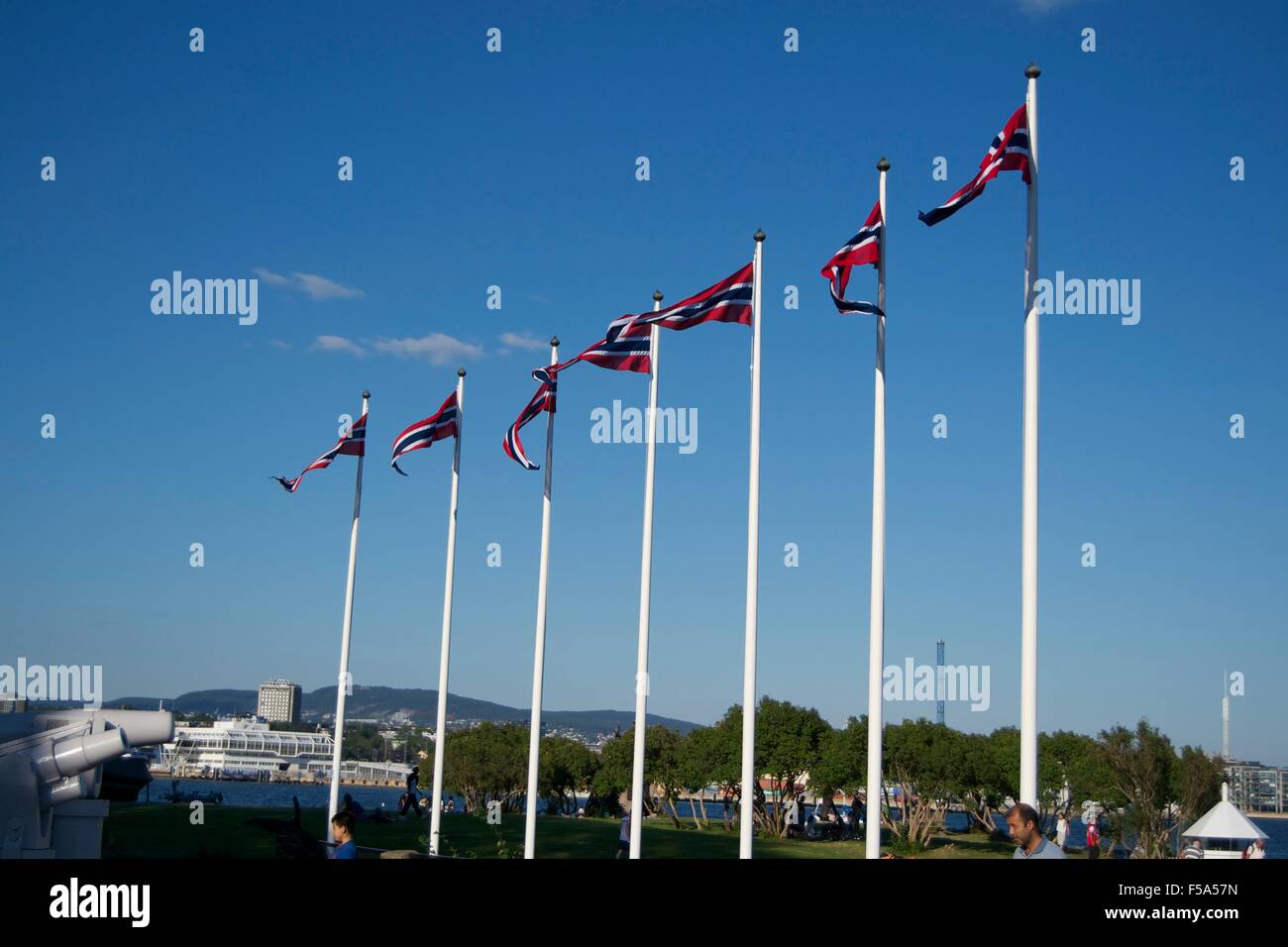 International flags port harbor Oslo sea coast Stock Photo - Alamy