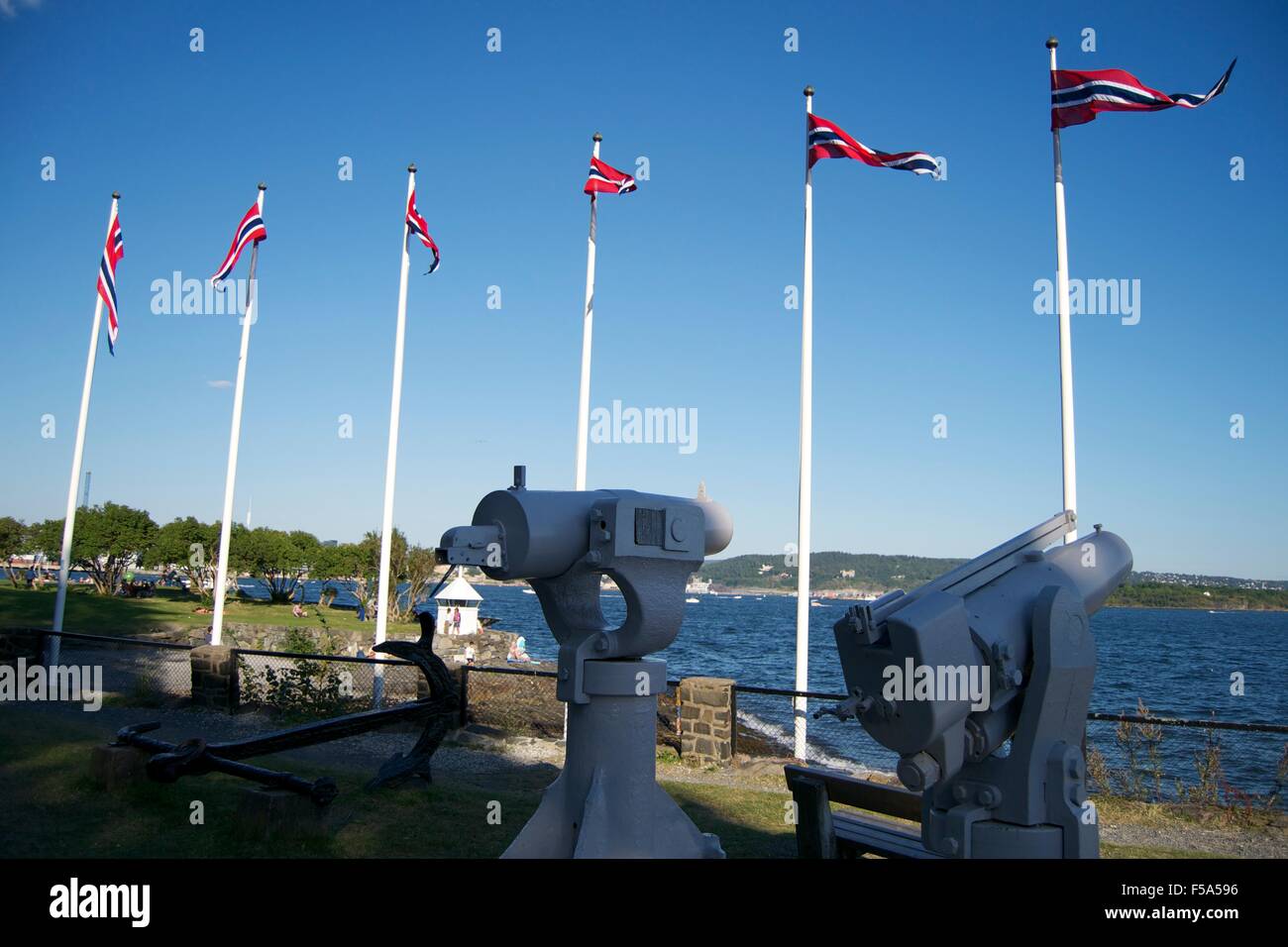 International flags port harbor Oslo sea coast Stock Photo - Alamy