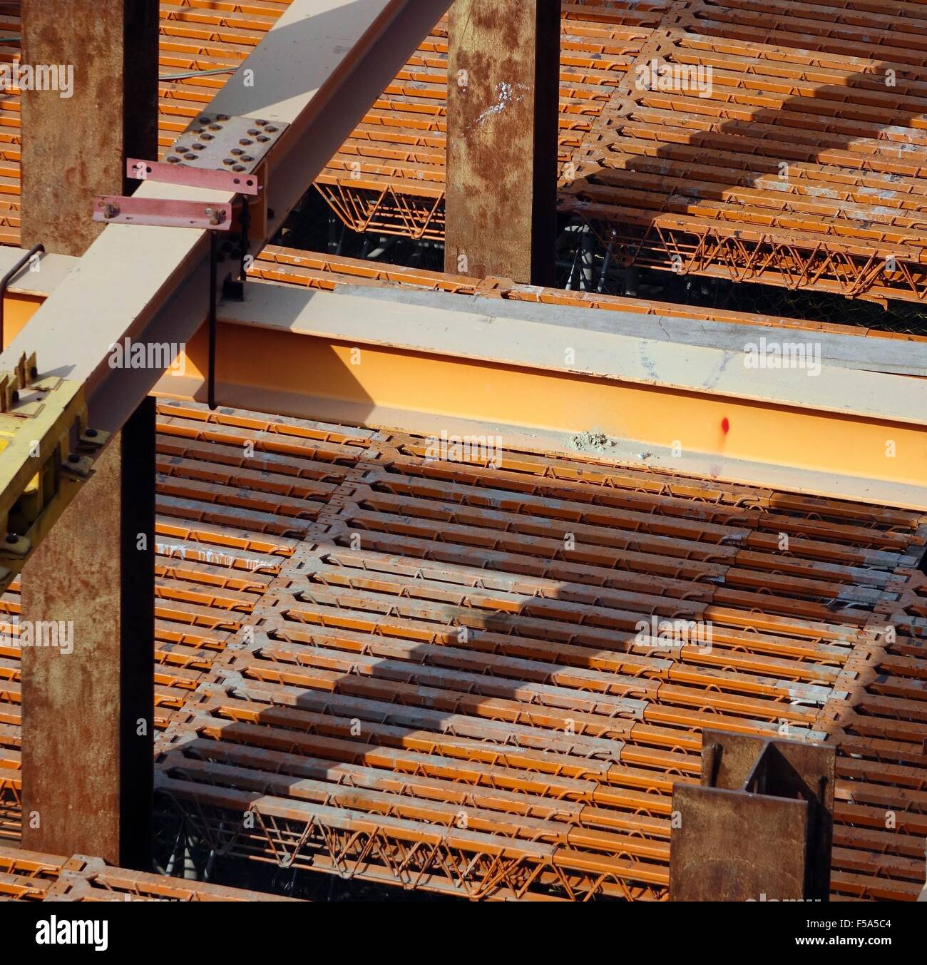 Strong steel girders support a large scale construction project Stock ...