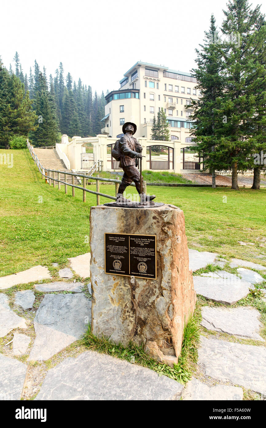 A monument to the Swiss Mountain Guides by the Canadian Pacific Railway ...