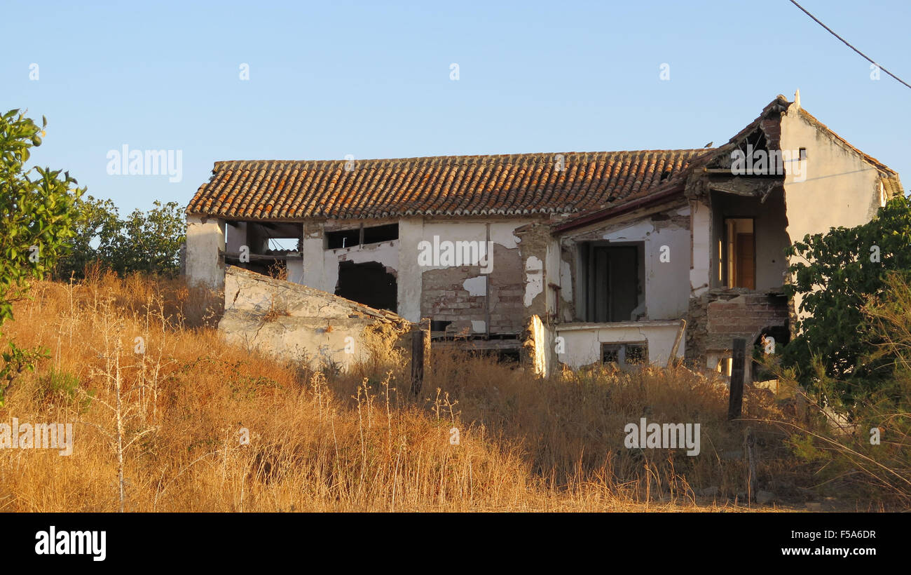 Abandoned ruined farm house in Alora Countryside Andalucia Stock Photo ...