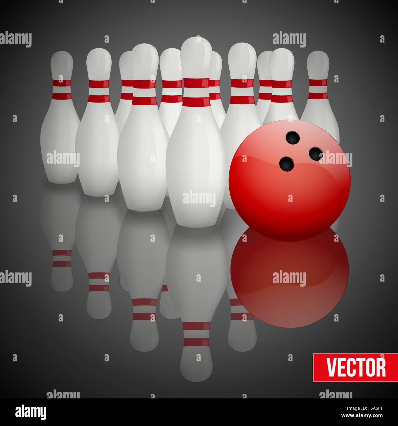 Bowling strike set pins Stock Vector Images - Alamy