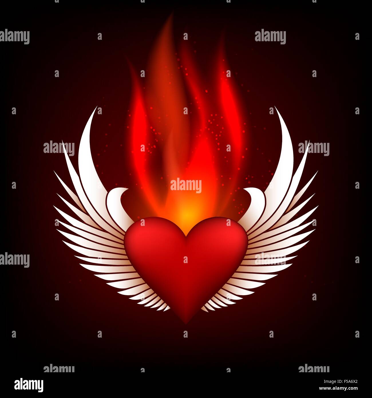 Colorful Fire Hearts