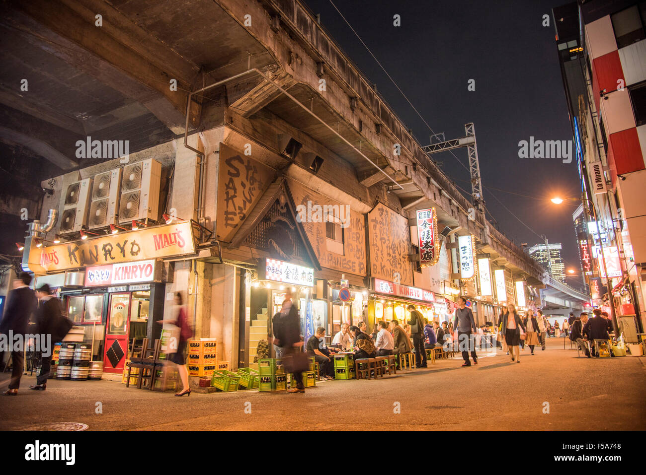 Street scene around Yurakucho station,Minato-Ku,Tokyo,Japan Stock Photo ...