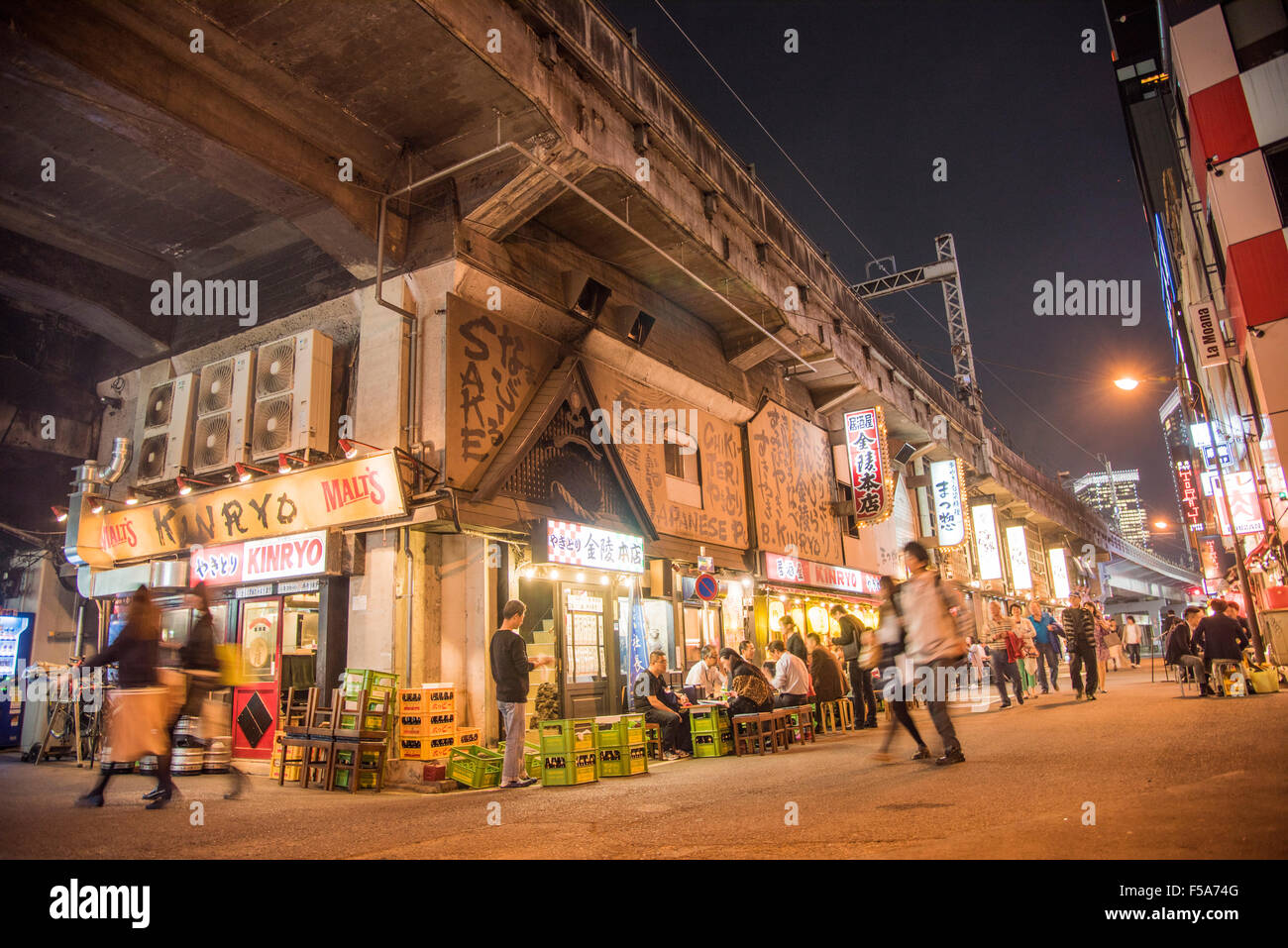 Street scene around Yurakucho station,Minato-Ku,Tokyo,Japan Stock Photo ...