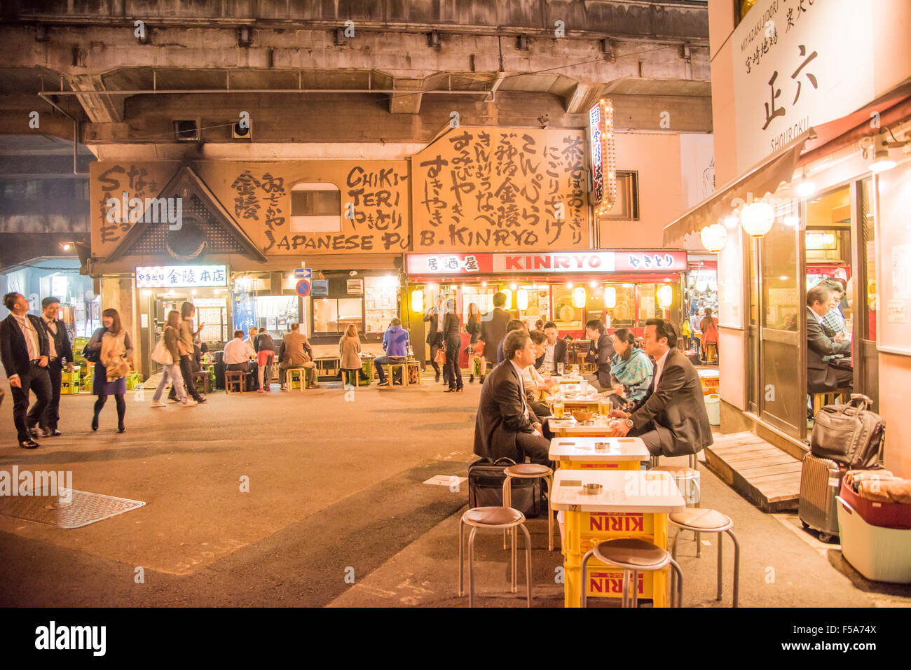 Street scene around Yurakucho station,Minato-Ku,Tokyo,Japan Stock Photo ...