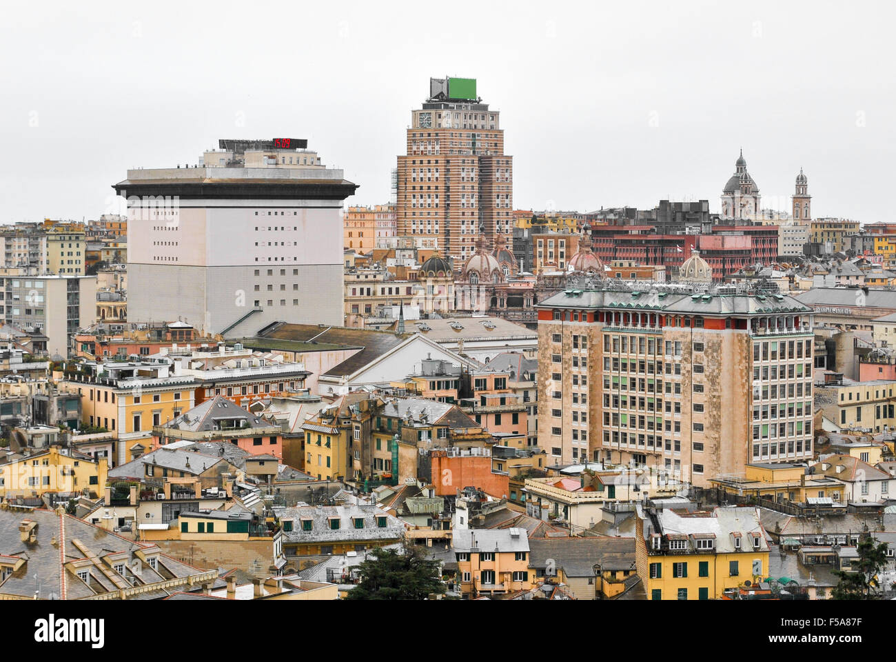 Skyline of Genoa with modern buildings and skyscraper Stock Photo - Alamy
