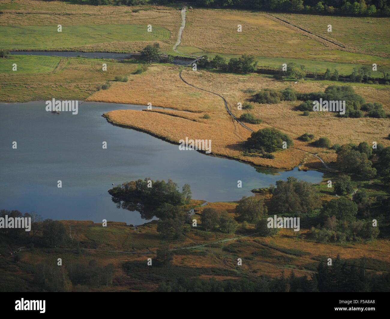 An aerial view of the southern lake district hi-res stock photography ...