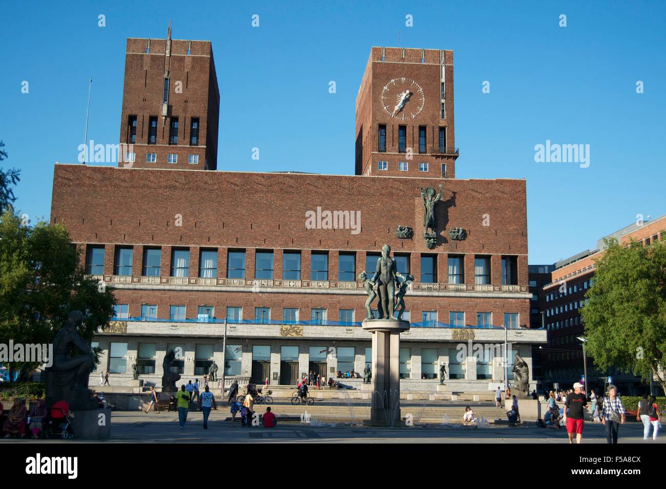 Oslo City Hall harbor building landmark monument Stock Photo - Alamy