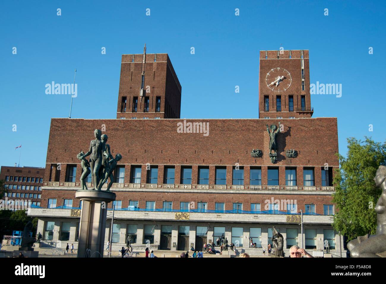 Oslo City Hall harbor building landmark monument Stock Photo - Alamy