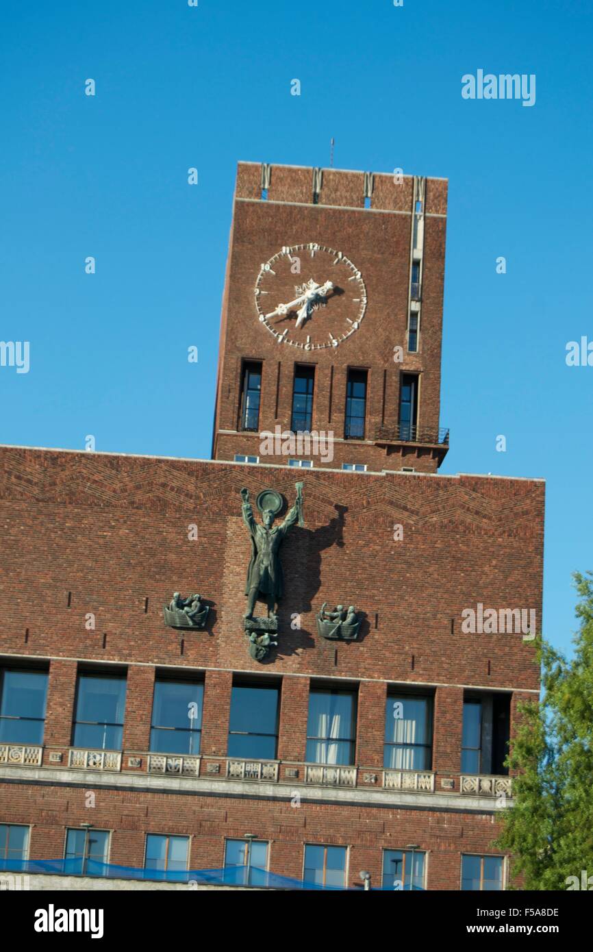 Oslo City Hall harbor building landmark monument Stock Photo - Alamy