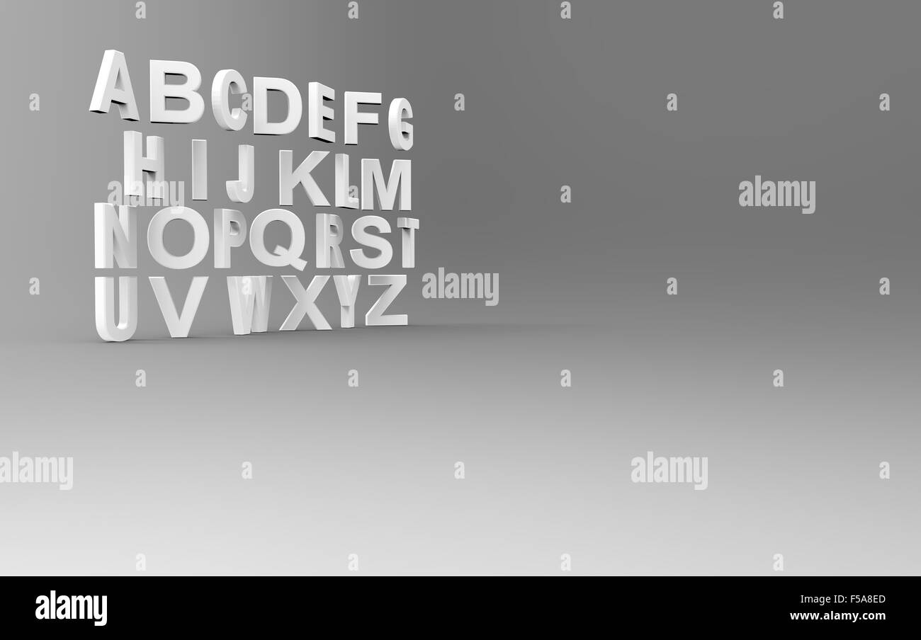 3D font, big white letters standing with nice background Stock Photo ...