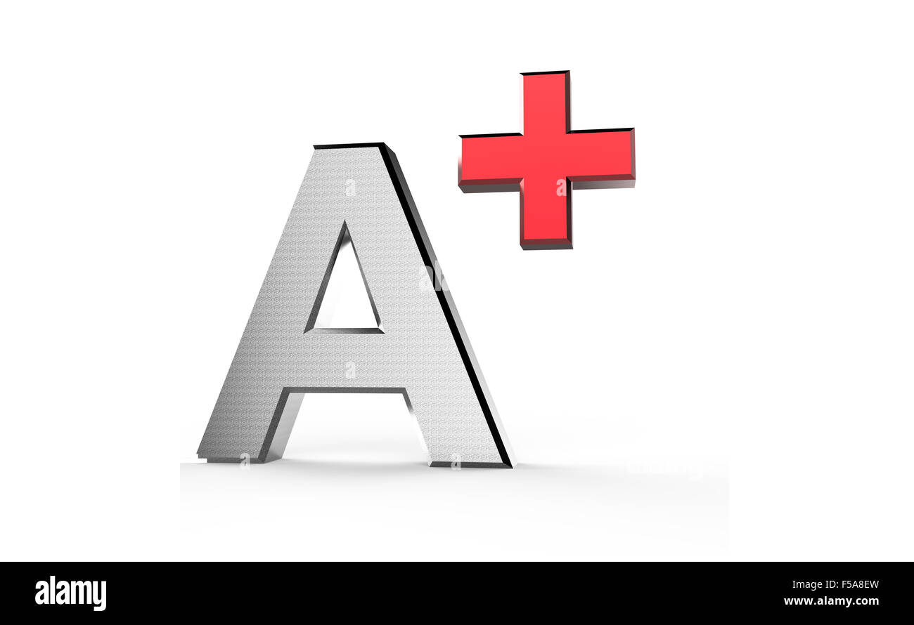 3D close up look at A Plus with nice background Stock Photo - Alamy