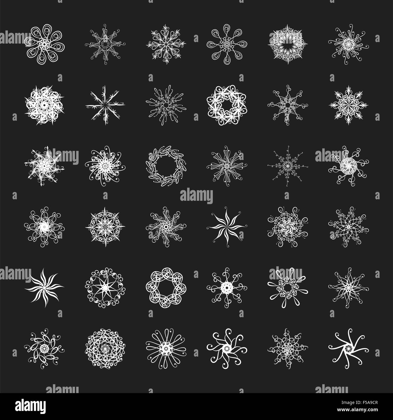 Set of vector snowflakes Stock Vector Image & Art - Alamy