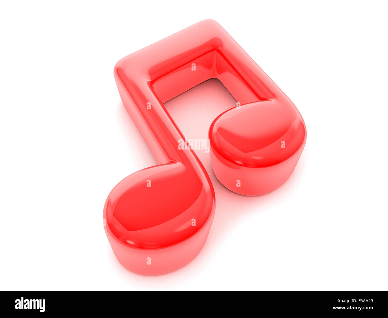 Red balloon music note symbol on a white background Stock Photo - Alamy