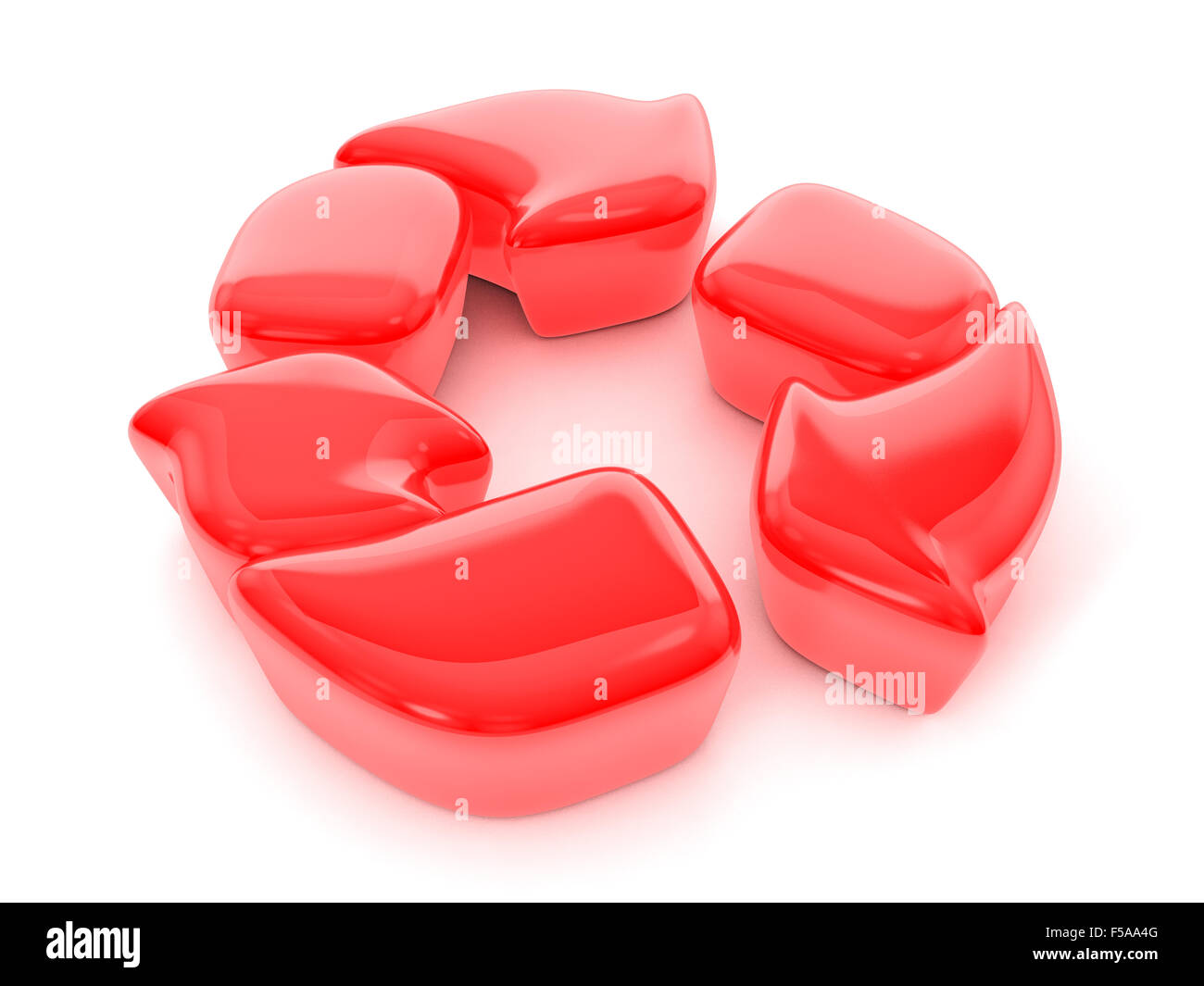 Red balloon recycle symbol on a white background Stock Photo - Alamy